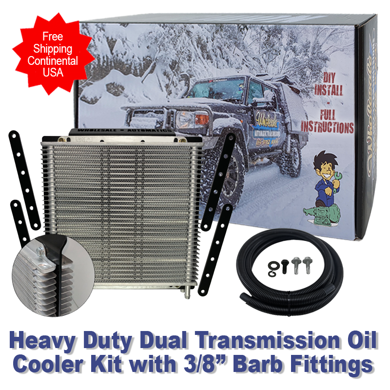 Extra Large Heavy Duty Transmission Oil Cooler with 3/8" Barb Fittings ...